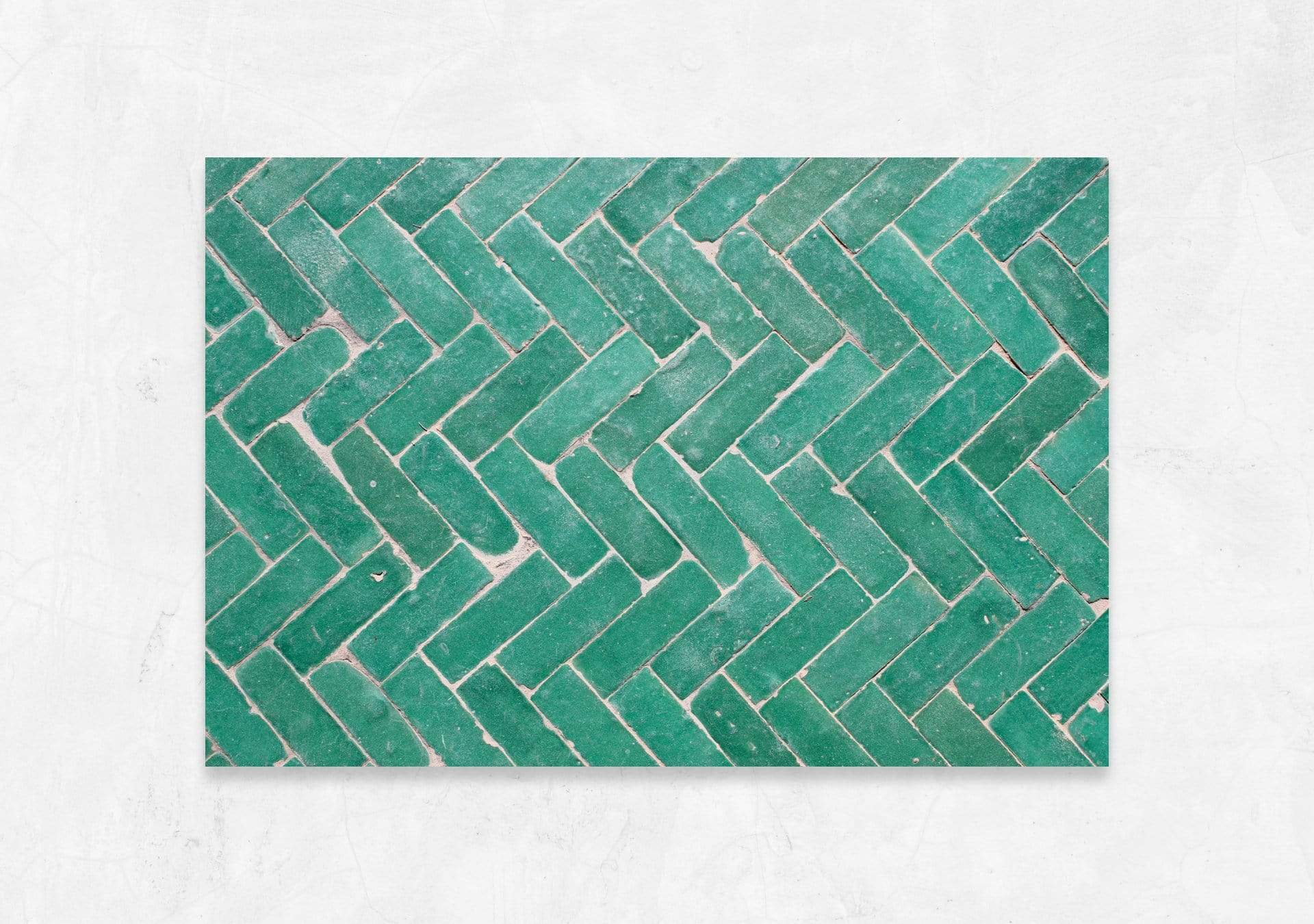 Green Herringbone Tile Vinyl Photography Backdrops
